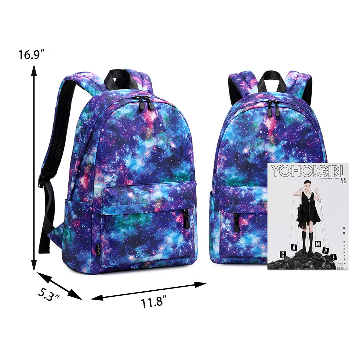 abshoo Lightweight Water Resistant Galaxy Backpacks For Teen Girls Boys School Bookbags (Galaxy D)