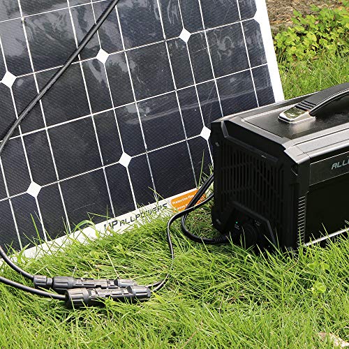 ALLPOWERS Solar Extension Cable with MC-4 Female and Male Connector to DC 5.5mm x 2.1mm (5.5X 2.5mm Connector Included) Power Pole Port, 1.5M 16AWG Connector for Solar Panel to Portable Generator