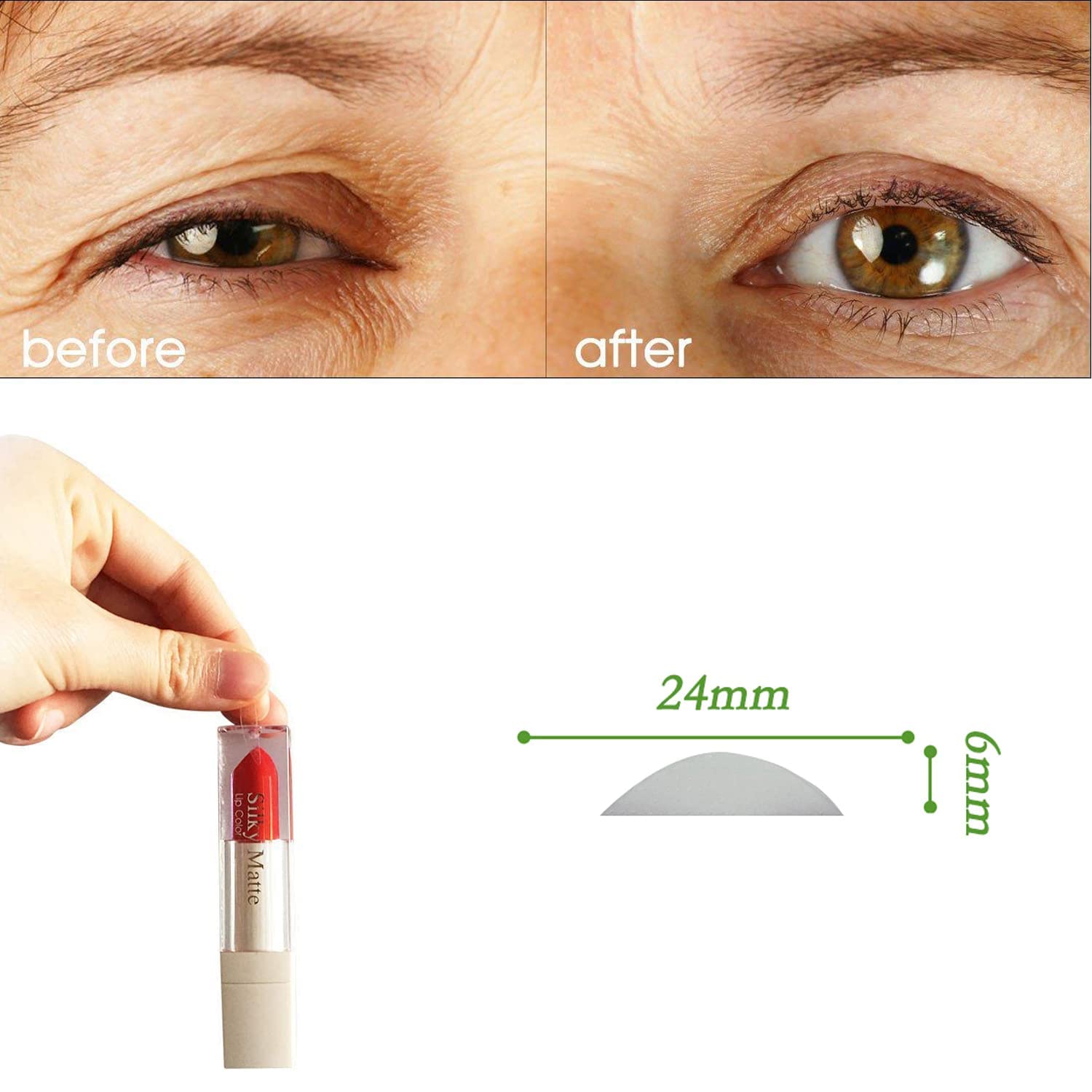 6MM Self-Adhesive Eyelid Tapes One-Sided Sticky Eyelid Stickers Beauty Tools, Eyelid Lift Strips for Hooded Droopy Uneven Mono-eyelids