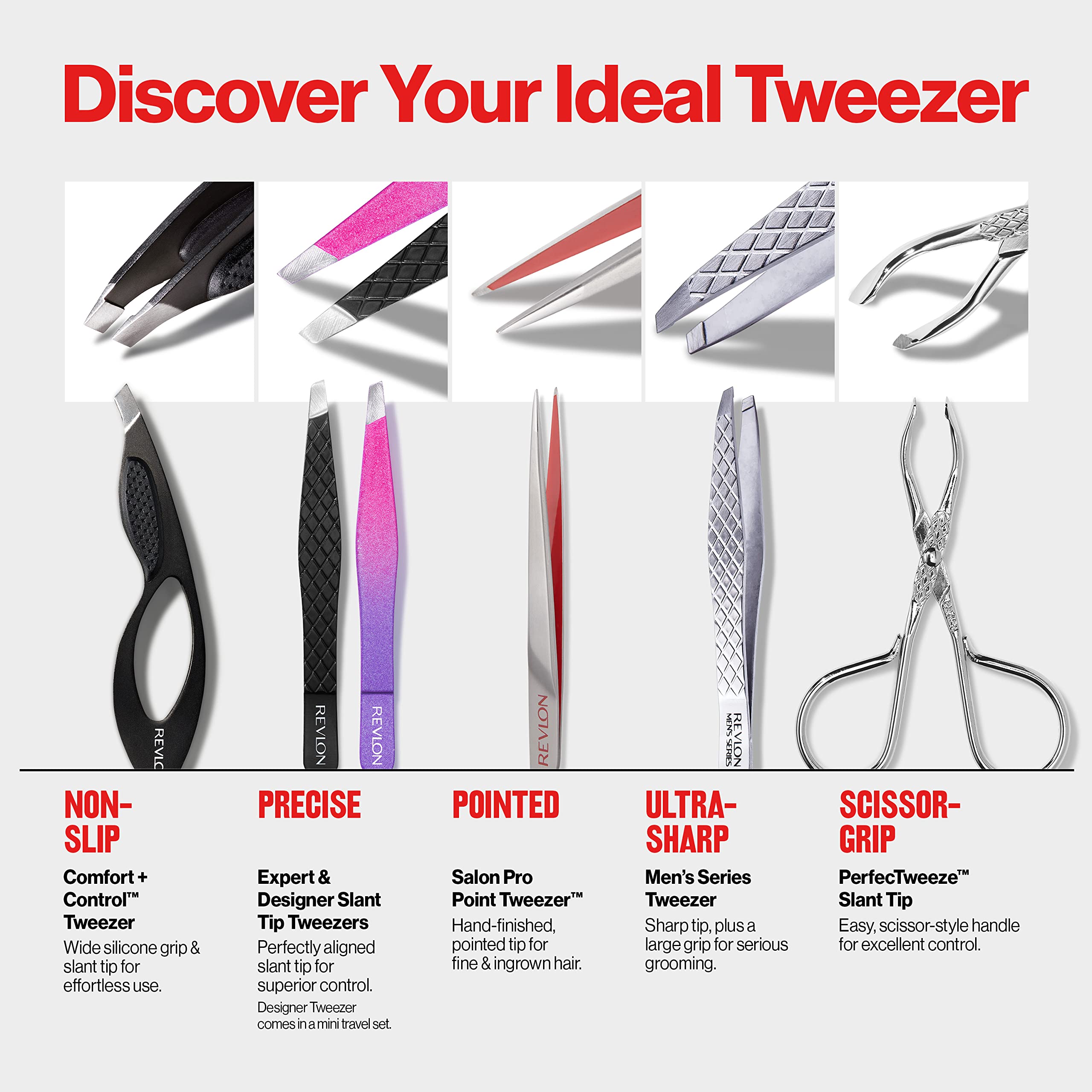 Revlon Salon Pro Point Tweezer, Made with Corrosion Resistant Stainless Steel