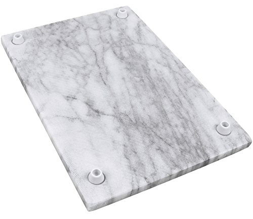 Greenco Marble Cutting Board, 8 x 12, White Marble | Meat Cutting Boards, Fruit&Cheese Board, Butcher Block | Over-the-Sink, Dishwasher Safe Chopping Board Kitchen Set | Large Kitchen Serving Tray
