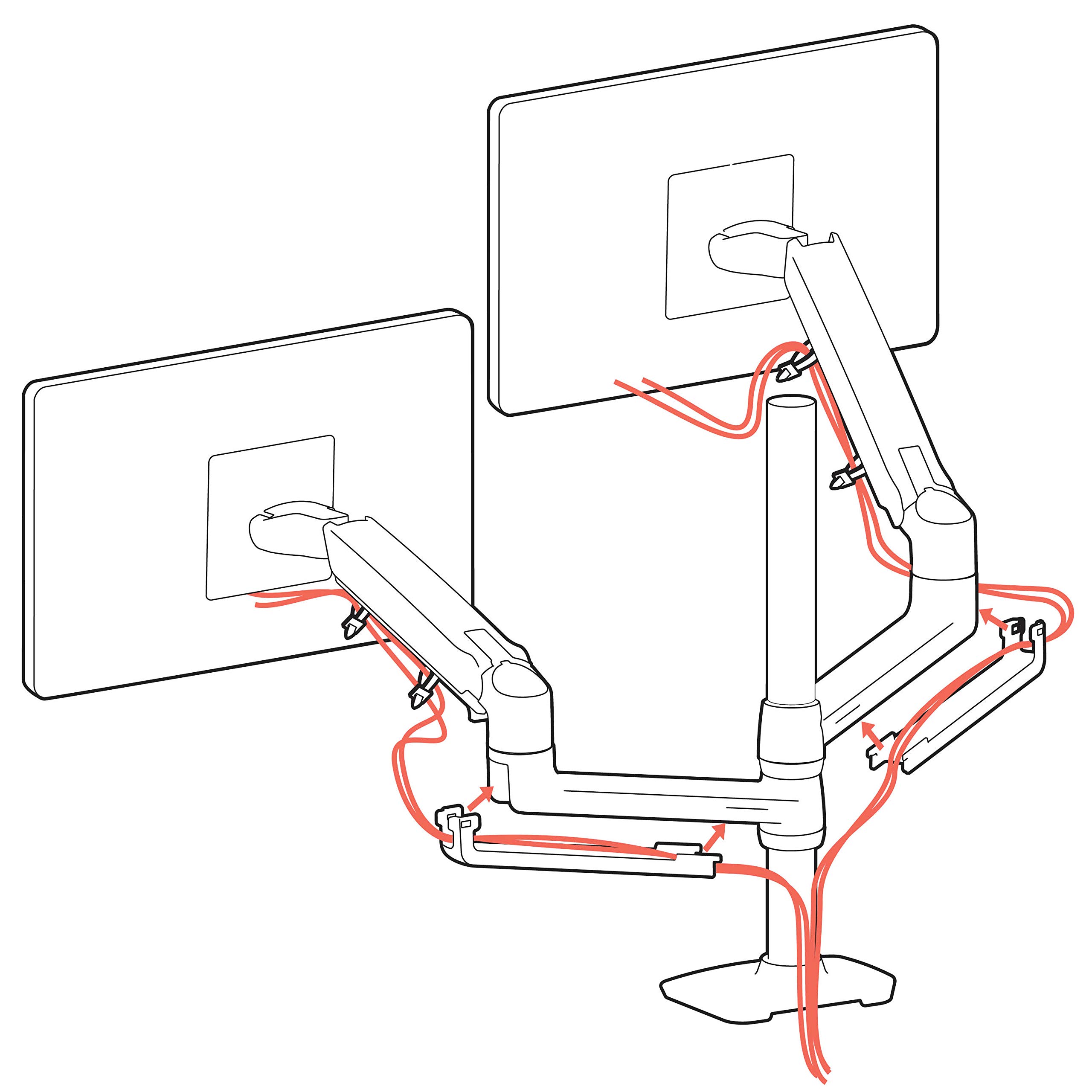 Ergotron – LX Vertical Stacking Dual Monitor Arm, VESA Desk Mount – for 2 Monitors Up to 40 Inches, 7 to 22 lbs Each – Tall Pole, White
