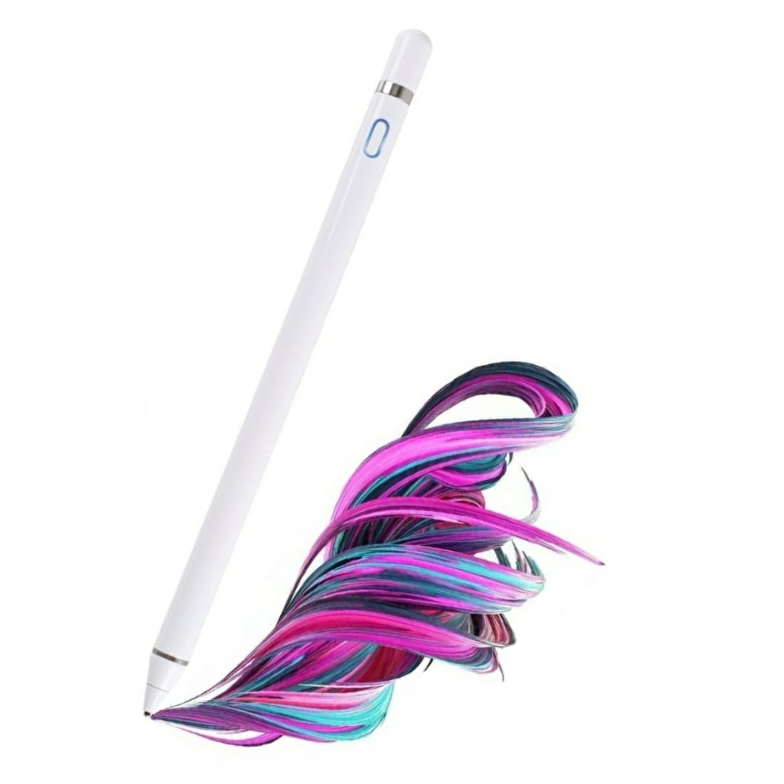 Active Stylus Pens for Touch Screens,Stylus Compatible with Apple iPad,Rechargeable Capacitive 1.5mm Fine Point with iPhone iPad and Other Tablets (White)