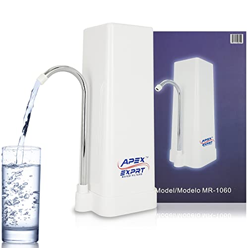 APEX EXPRT MR-1060 Countertop , 5 Stage Mineral pH Alkaline Water Filter, Easy Install Faucet Water Filter - Reduces Heavy Metals, Bad Taste and Up to 99% of Chlorine