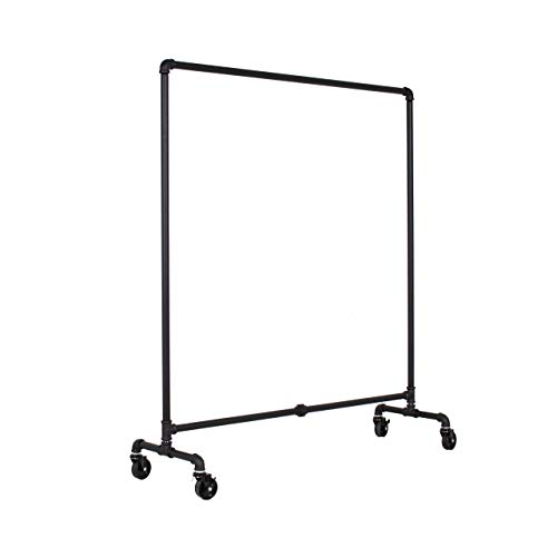 Industrial Pipe Rolling Clothing Rack by William Robert's Vintage