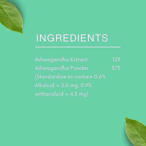 Ashwagandha Tablets - Muscle Strength & Vitality | Streas Relief | Ayurvedic Medicine for Stamina & Performance and Better Slip, 60 Tablets, 500mg