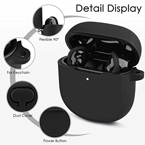 Bose Case for QuietComfort Earbuds II 2022, VISOOM Cute Bose QuietComfort Earbuds II Case Cover Women, Protective Silicone Bose Earbuds 2 Case Cover with Bling Keychain for Girls (Black)