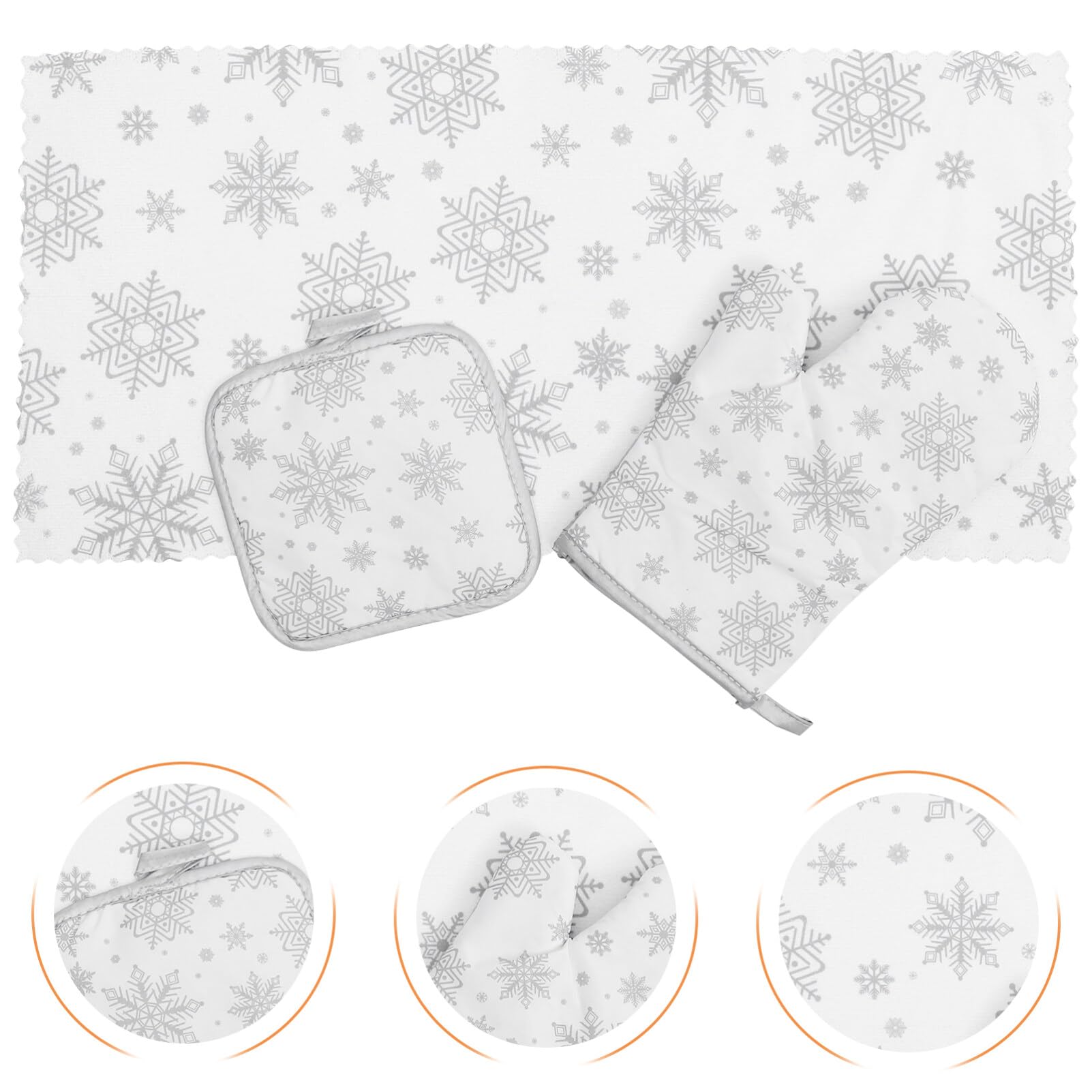 ABOOFAN 1 Set Microwave Glove Xmas Coasters Cooking Mittens Heat Insulated Gloves Mitts for Cooking Thickened Mittens Oven Mitts for Kitchen Hot Mitts Towels Resistance Polyester Christmas