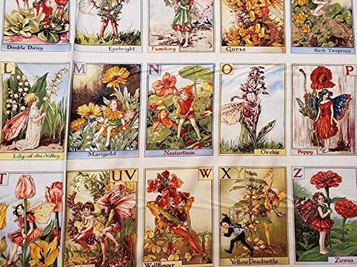 Alphabet Panel Flower Fairy ABC Fabric Michael Miller - 24 Inch Panel