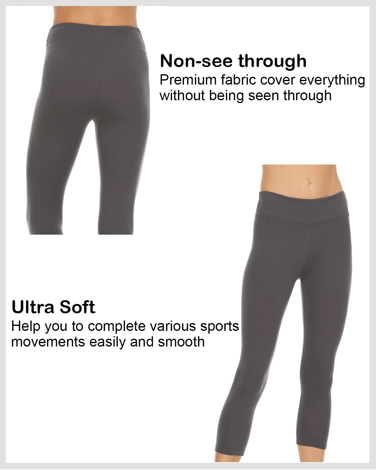 Active Club 3-Pack Capri Leggings for Women High Waisted Capris Soft Yoga, Running & Workout