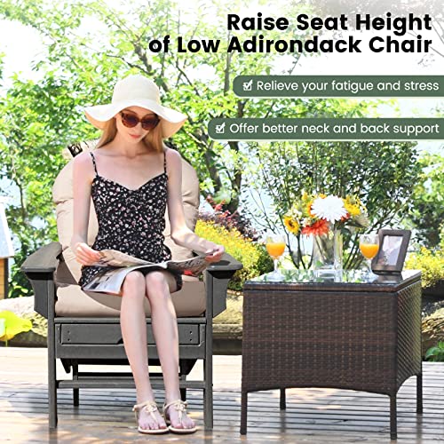 Giantex Patio Adirondack Chair Cushion - 49β x 23β High Back Rocking Chair Cushion w/Fixing Straps, Durable & Fade Resistant, 5β Thick Tufted Seat Pad for Indoor & Outdoor Chairs (Beige, 1)