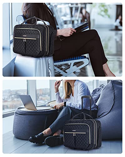 BAGSMART Rolling Laptop Bag Women, Rolling Briefcase for Women, 17.3 Inch with Wheels Computer Bag Rolling Laptop Case for Work Travel Business