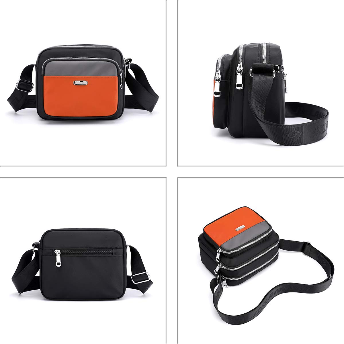 Collsants Small Crossbody Bag for Women Purses and Handbags Nylon Shoulder Bag Travel Purse Multi Zipper Pockets
