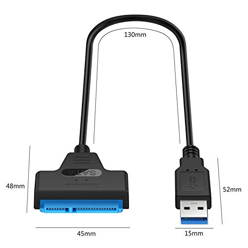 Cotchear USB 3.0 to SATA III Hard Drive Adapter Cable, 15 + 7 Pin Portable Adapter Cord 22 pin USB Cable 3.0 to SATA Adapter for 2.5 inch HDD SSD Hard Drive