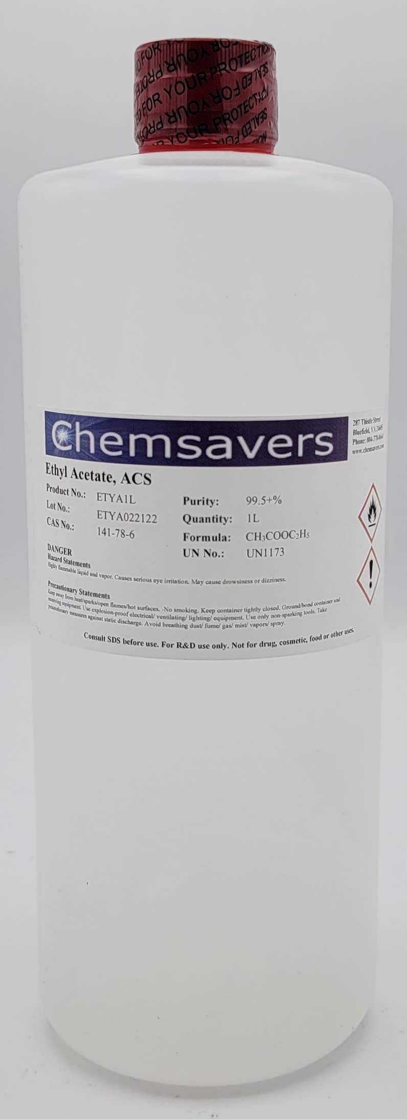 Ethyl Acetate, ACS, 99.5+%, 1L