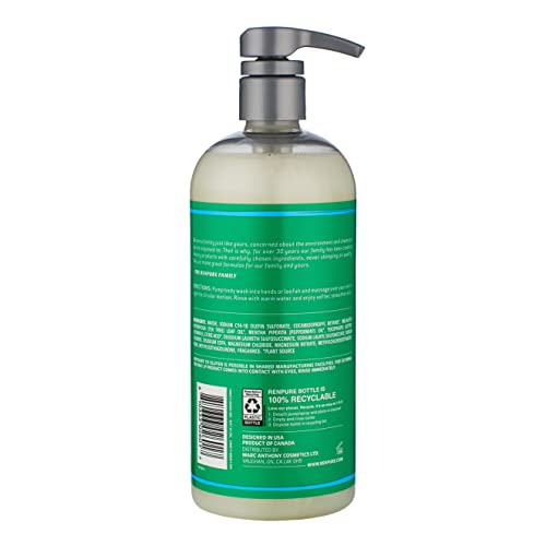 Renpure Original Tea Tree Essential Oil & Peppermint Moisturizing Body Wash With Pump – for Dry Sensitive Skin & Decongest Pores – Sulfate Free Body Wash & Liquid Hand Soap For Men & Women