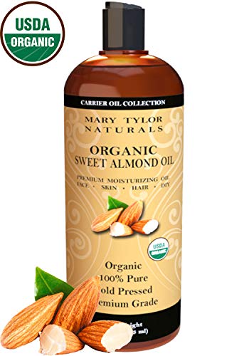 Mary Tylor Naturals Cold Pressed, Premium Grade, 100% Pure USDA Organic Sweet Almond Oil Large, 16 oz