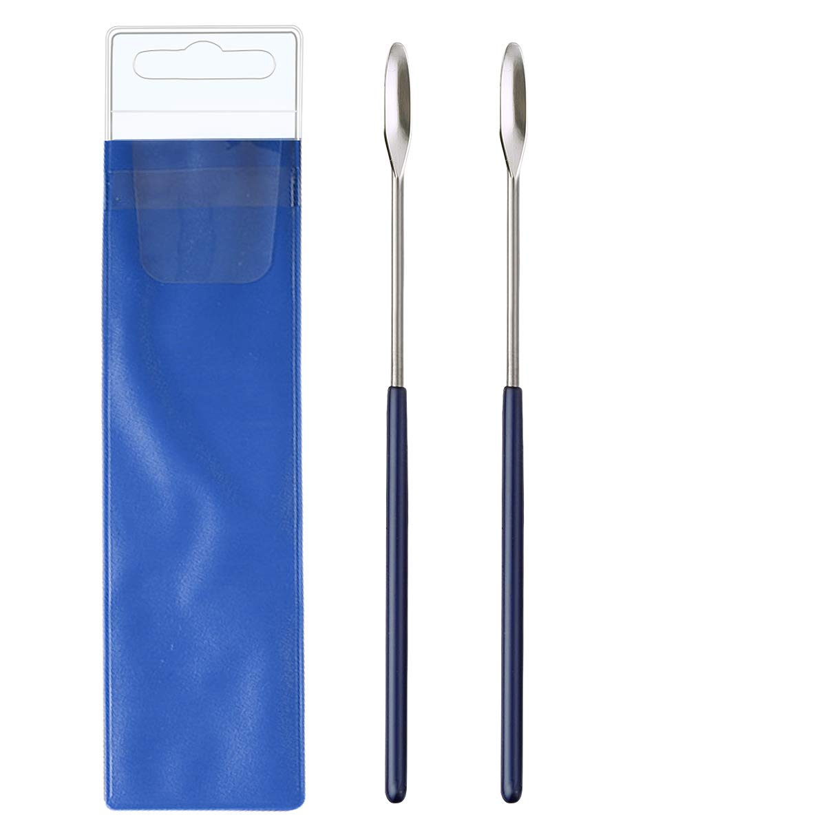 AOZITA 2 Pack Lab Spatula - Micro Lab Spoon/Scoop with Nickel-Stainless Blade - Also Great Filler, Gel Cap Capsule Pill Filler Machine - #000 00 0 1 2 3