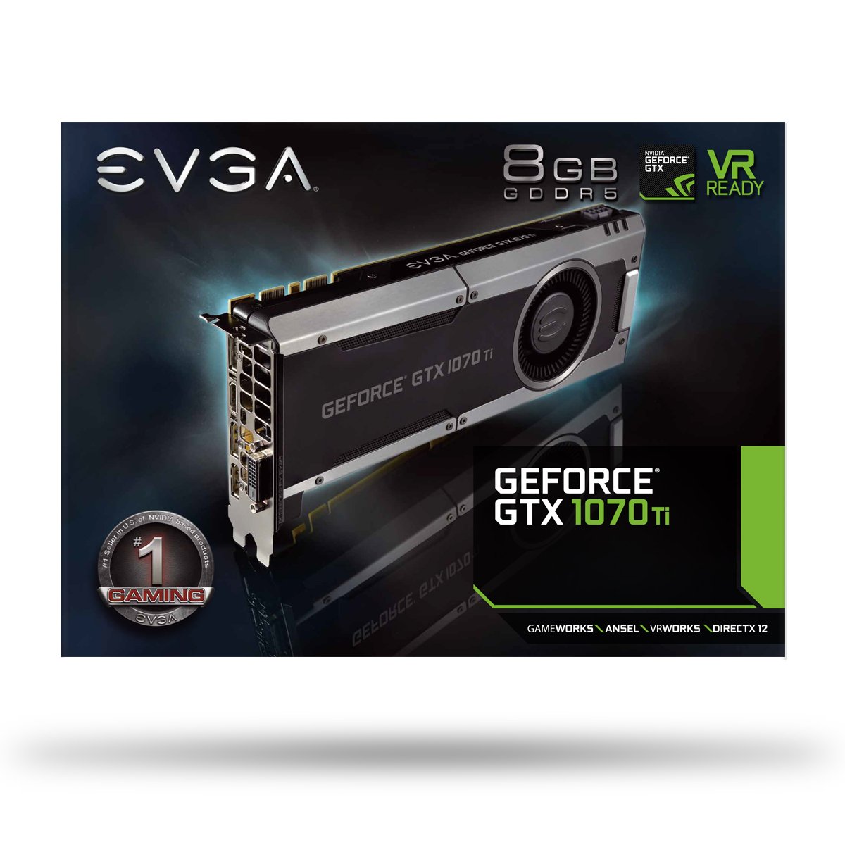 EVGA GeForce GTX 1070 Ti GAMING, 8GB GDDR5, EVGA OCX Scanner OC, White LED, DX12OSD Support (PXOC) Graphics Card 08G-P4-5670-KR
