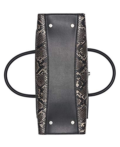 Calvin Klein Lock Candy Python Medium Statement Satchel, Asphalt