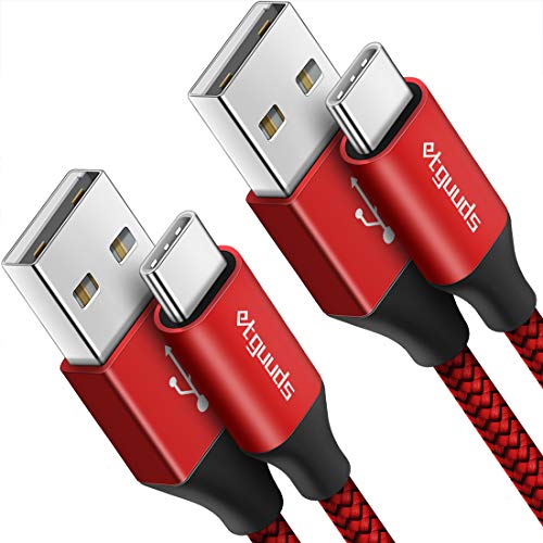 etguuds [2-Pack, 6ft USB C Cable 3A Fast Charging, Type C Cable Braided Fast Charger Cord Compatible with Samsung Galaxy Note 10/10+ Plus/9/8, S20 S10 S9 S8 Plus, S10E, A10e A20 A30 A40 A50 A70 A80