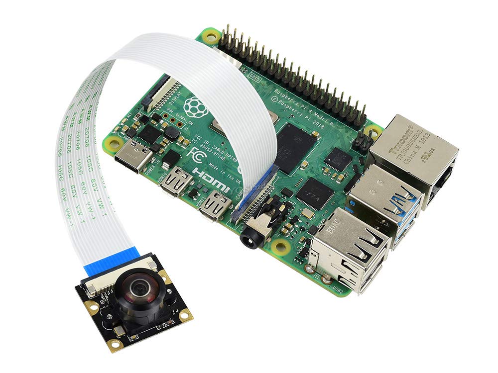 RPi Camera (M) for Raspberry Pi Camera Module 5 megapixel OV5647 Sensor 1080p Fisheye Lens 200 Degree Webcam Video Record for Raspberry Pi 4 3 2 Model B B+ A+ Zero W WH @XYGStudy