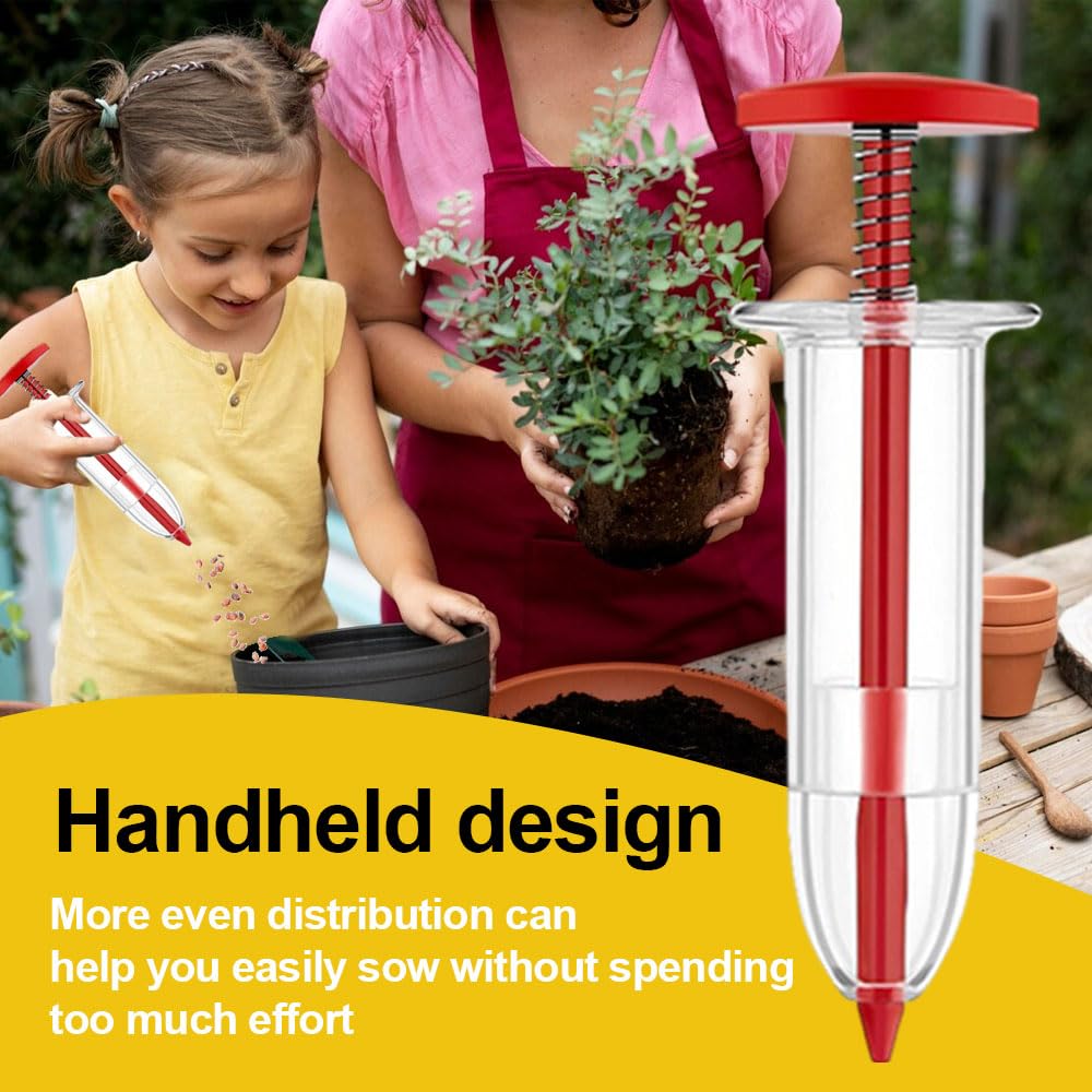 6 PCS Mini Seed Spreader, 2024 New Mini Sowing Seed Dispenser, Small Seed Planter Tool, Manual Seedlings Dibber and Widger Set, Seed Sower Spreader Handheld for Tiny Seeds (Set B)