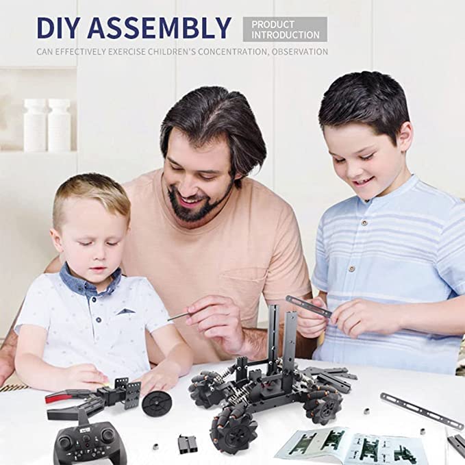 AIROKA Robot Arm Kits and Remote Control Excavator ,2-in 1 Science Kits,Promotes Kids' Interest in STEM,Electronic Programming Toy DIY Robotics, for Kids Age 8-12, for Boys/Girls.