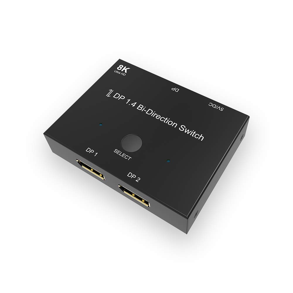 CABLEDECONN DisplayPort 8K DP 1.4 Switch Bi-Direction 8K@30Hz 4K@120Hz Splitter Converter for Multiple Source and displays.