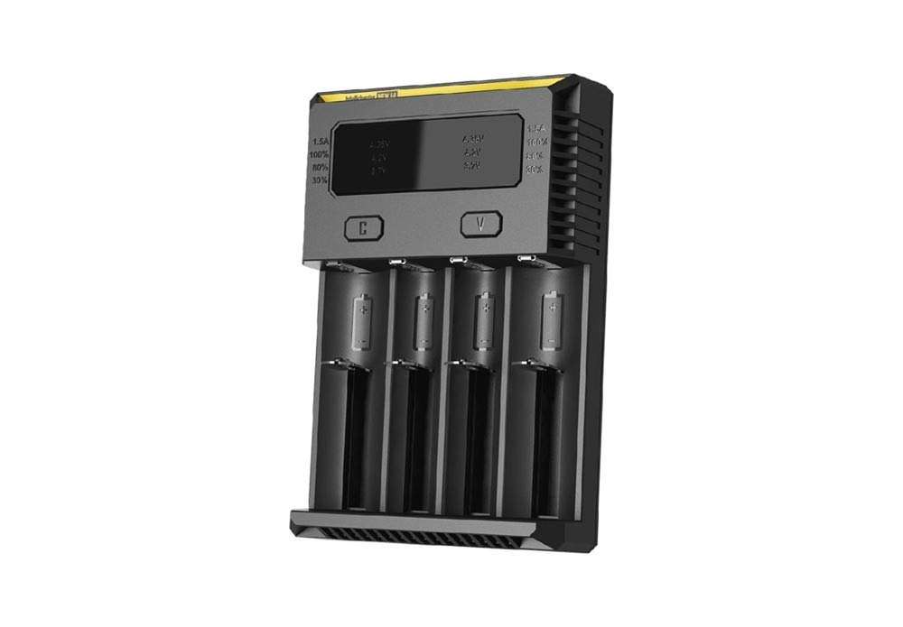 Nitecore New i4 Intelligent Charger for Li-ion Ni-MH AA AAA 18650 16340 26650 Batteries with Travel Bag and Battery Organizer