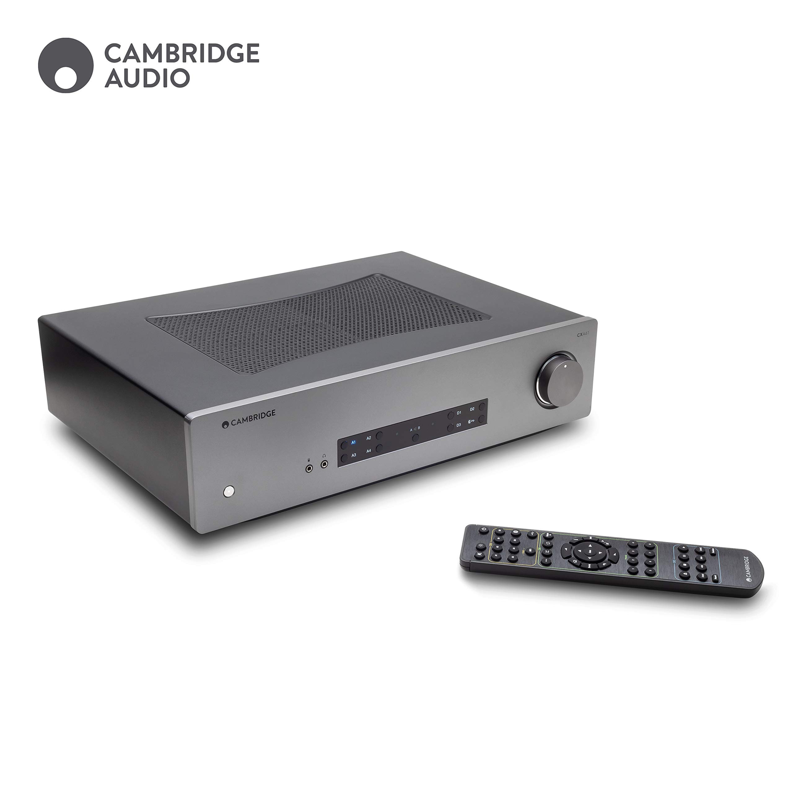Cambridge Audio CXA61 Stereo Two-Channel Amplifier with Bluetooth and Built-in DAC - 60 Watts Per Channel (Lunar Grey)