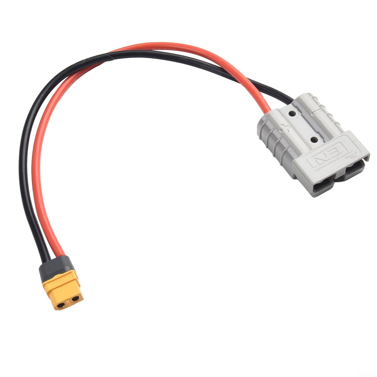 50AMP 600V Connector Plug To XT60 Adapter 12AWG 30cm Male Cable Solar Panel to Lithium Battery Connector Adapter for RC Battery Solar Portable Power Power Station and Solar Panel