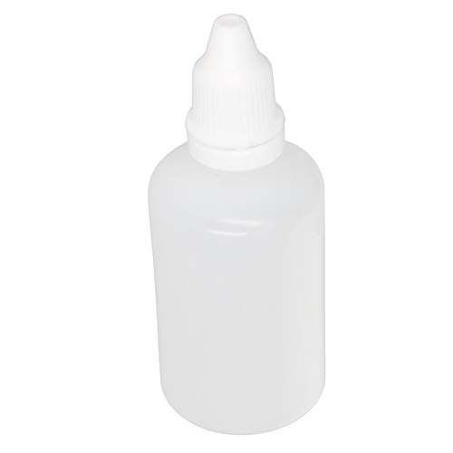 Othmro 1.7oz PE Lab Eye Plastic Dropper Bottles 20pcs, 50ml Squeezable Eye Liquid Dropper Thin Mouth Via of Liquid Sample Seal Storage Bottle with Childproof White Cap