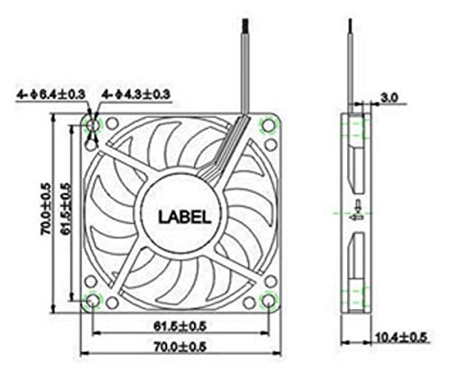 Everflow 70x70x10mm Ultra High Speed Dual Ball Bearing 12 Volt PWM Fan R127010BUAF