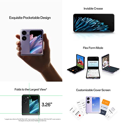 OPPO Find N2 Flip Dual-SIM 256GB ROM + 8GB RAM (GSM only | No CDMA) Factory Unlocked 5G Smartphone (Astral Black) - International Version
