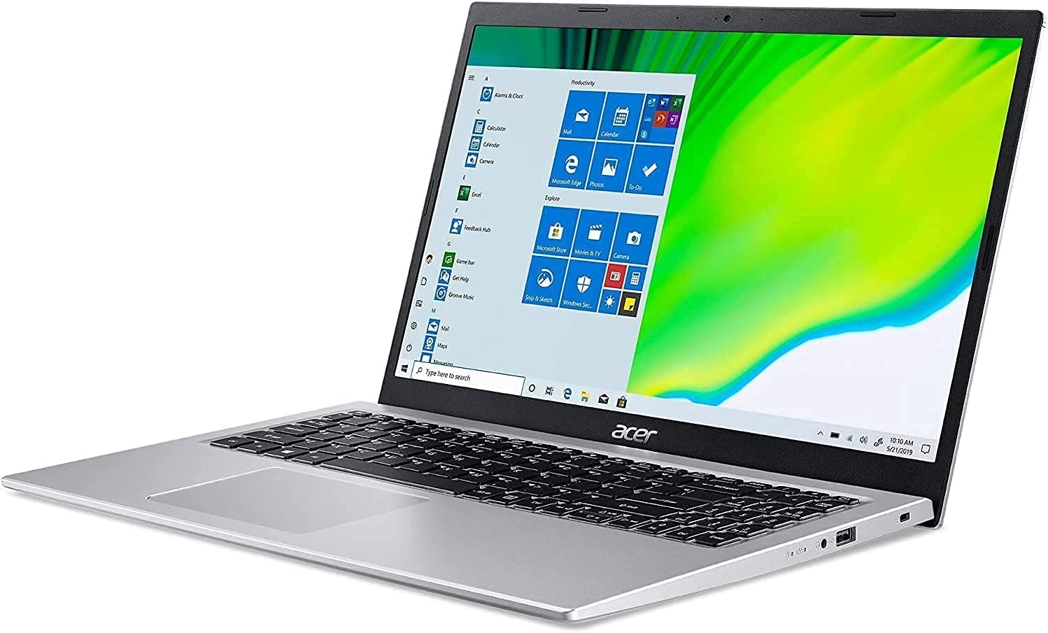 acer 2023 Newest Aspire 5 15.6" FHD Laptop, Intel Core i3-1115G4 (up to 4.1GHz), 20GB RAM 512GB NVMe SSD, WiFi 6 USB-A&C Webcam HDMI, Windows 10 S, silver/black