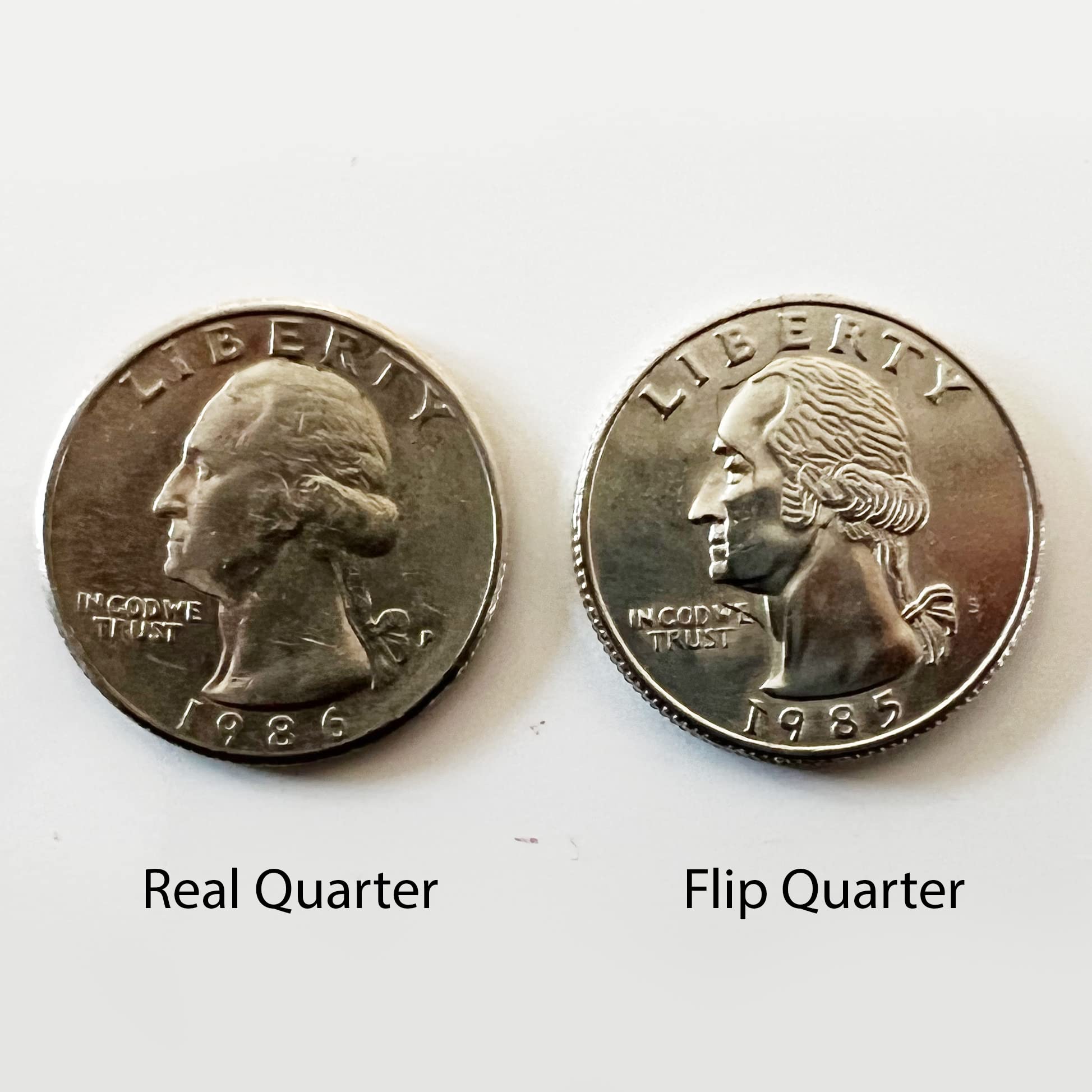 Canailles Hinged Bite and Folding Quarter Coin, Magic Trick Cool Quarter for Pranks, Tricks and More