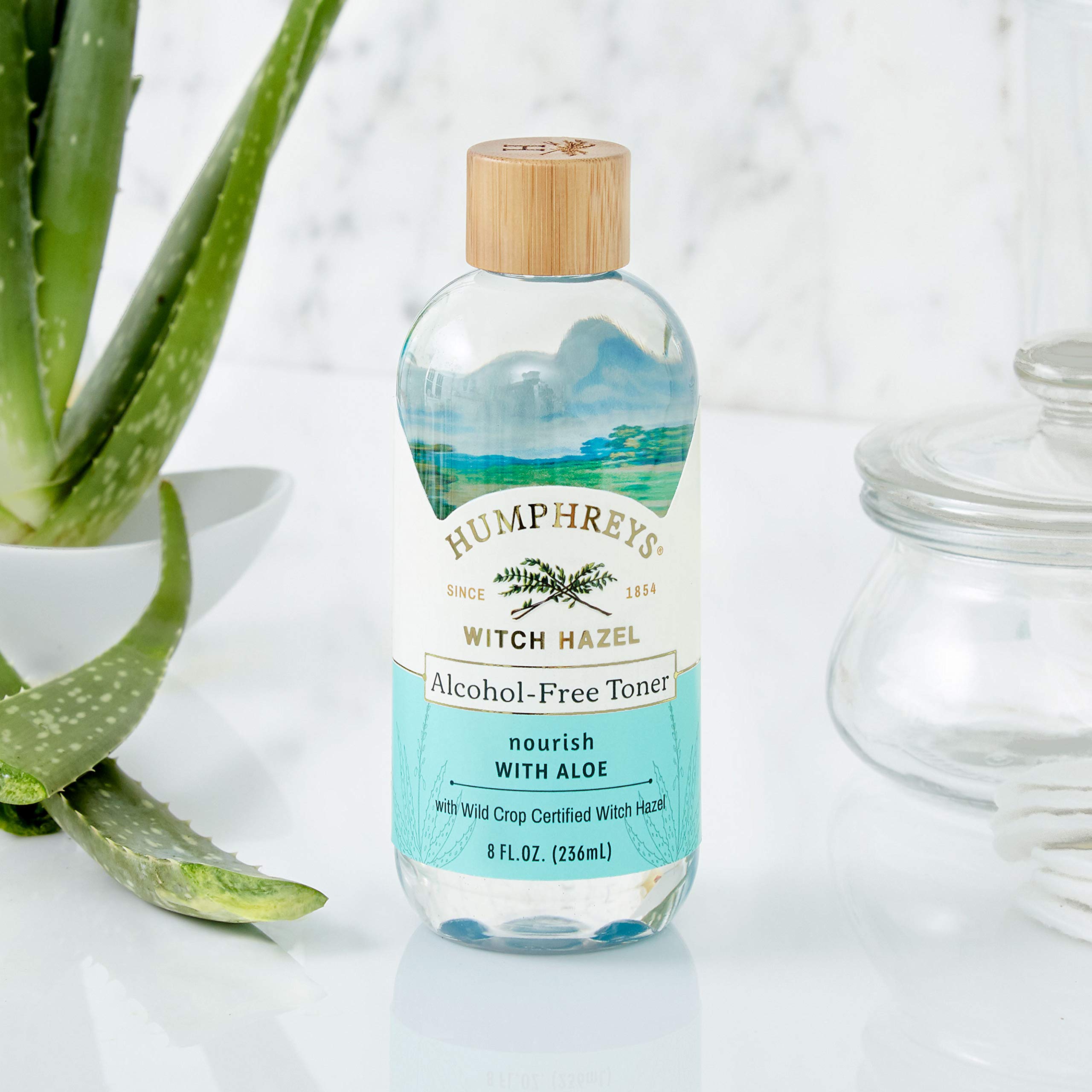 Humphreys Nourish Witch Hazel + Aloe Alcohol-Free Toner, Clear, 8 Oz ( Pack of 1)