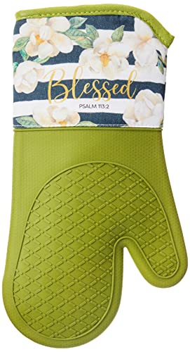 African American Expressions - Oven Mitt/Pot Holder Silicone Set, Blessed Magnolia, 36 x 26 Inch, KM-02