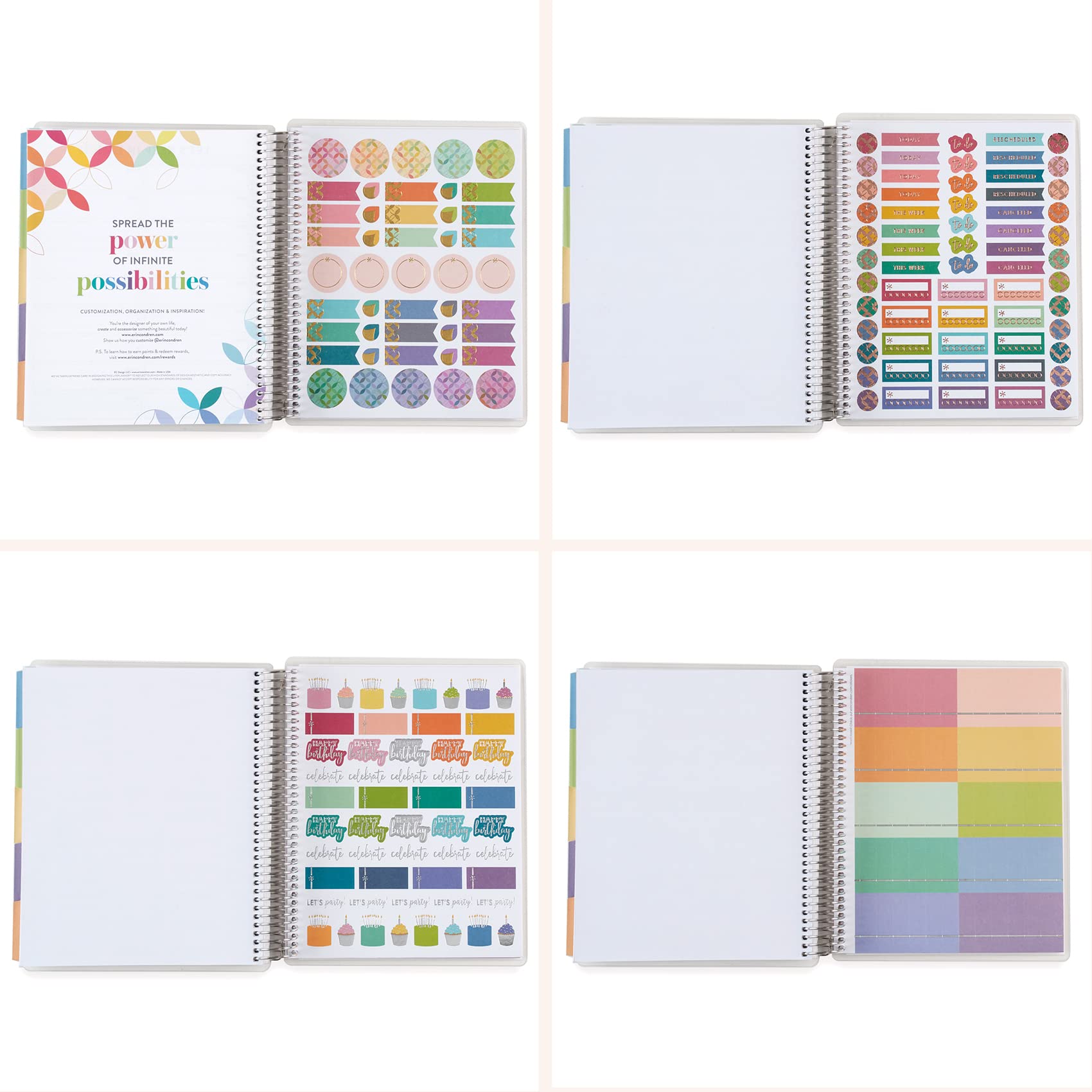 7" x 9" 12 Month Undated Spiral Bound Life Planner - Mid Century Circles Cover + Mid Century Circles Interior Pages. Undated Vertical Weekly and Monthly Agenda by Erin Condren.
