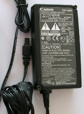 Canon Compact Power Supply AC Adapter Charger 9.5V 2.7A Model: CA-560