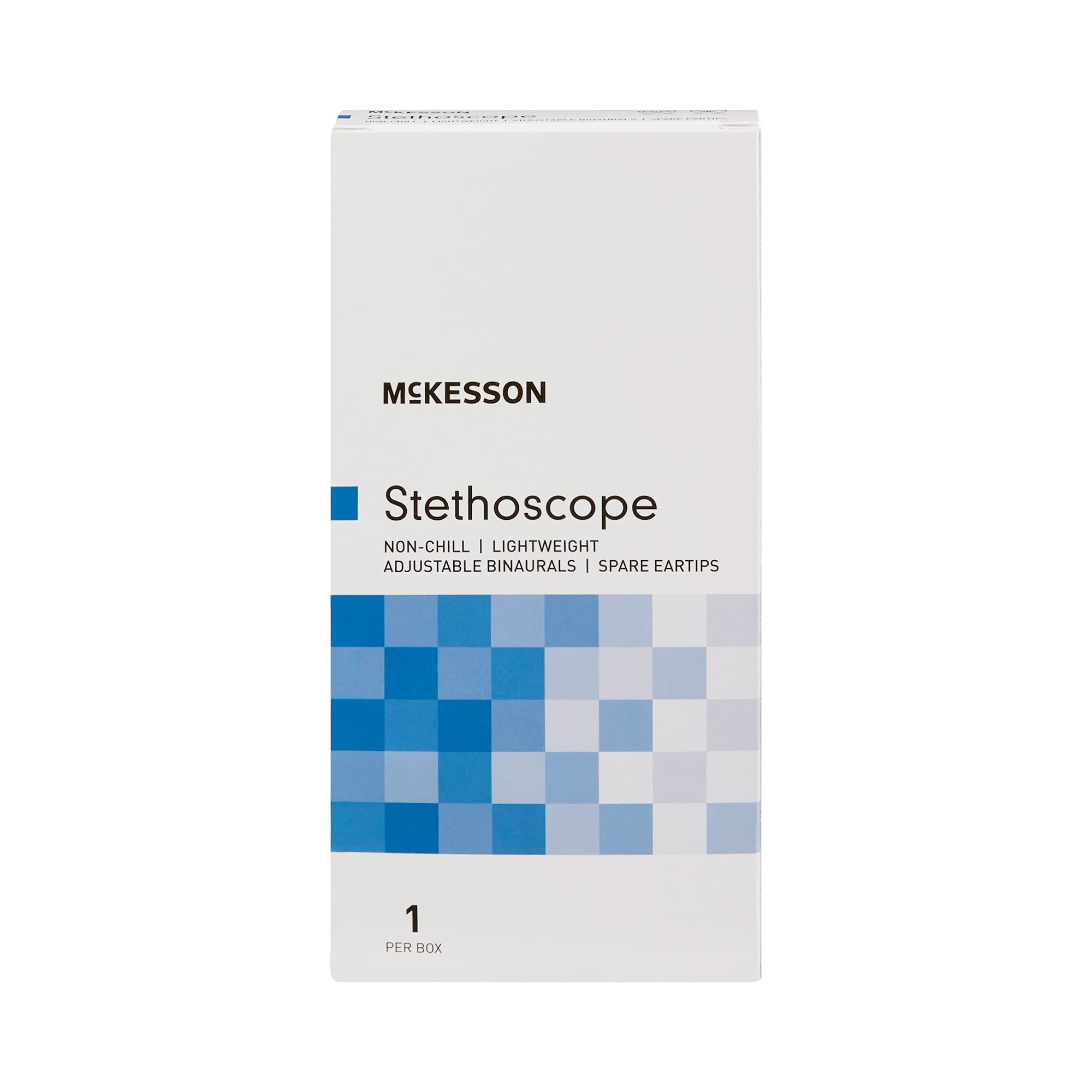 McKesson Stethoscope, Lightweight, Single Head, Diaphragm Only, Adjustable Binaurals, Black, 21 in, 1 Count