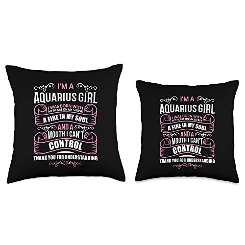 Aquarius & Love Gift Aquarius Traits Facts Horoscope Zodiac Astrological Sign Throw Pillow, 16x16, Multicolor