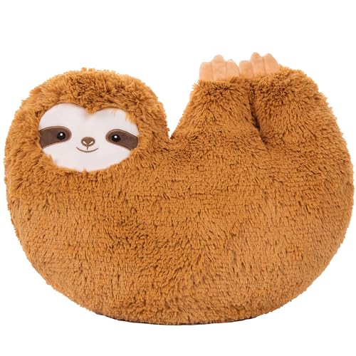 AmyToo Plush Sloth Pillow 16 inch Soft Sloth Plush Toy Stuffed Animal Squishy Neck Pillow Hugging Sloth Room Decoration Birthday Gifts for Toddlers