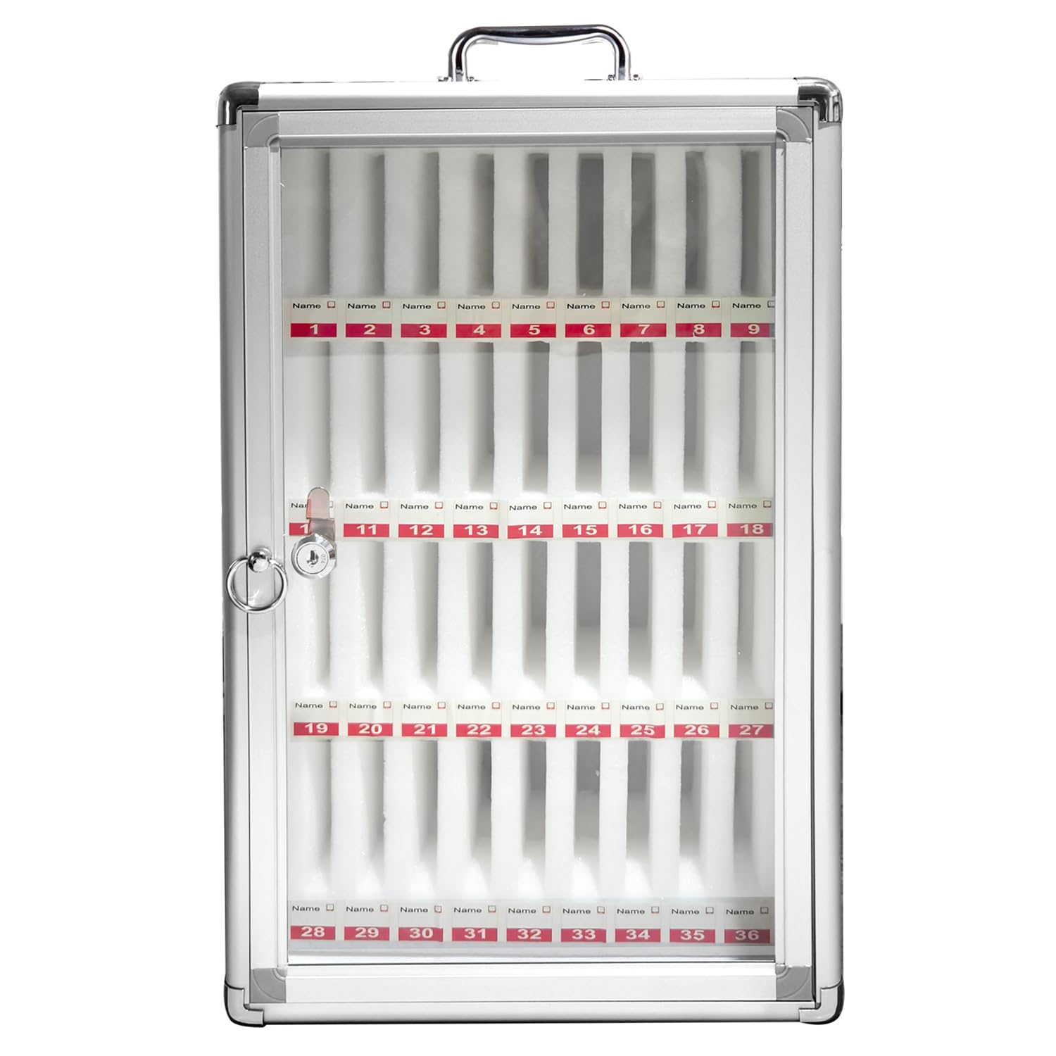 AiMaKoDo Phone Lock Box, Cell Phone Cabinet,36 Slot Aluminum Alloy Pocket Mobile Phone Safe Storage Cabinet, with Lock, Wall Mounted, Portable for Classroom, Office, Gym (36 Slot)