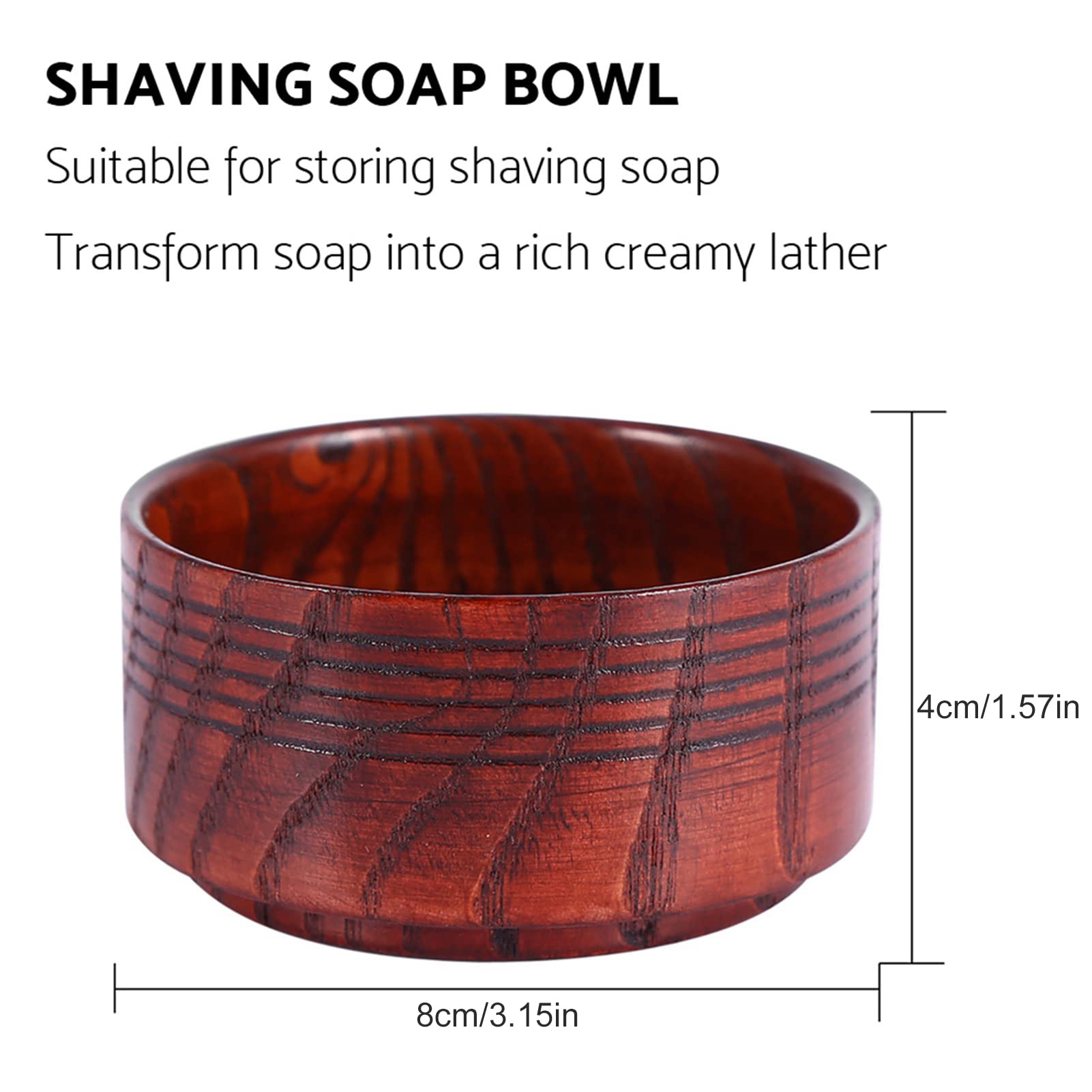 Shaving Mug And Brush Set,Wooden Shaving Soap Bowl Cup Mug Tool For Man Shaver Cleansing Foam Round