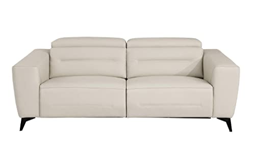 Blackjack Furniture Siena Power Reclining Sofa with USB Ports to Charge Devices, Adjustable Multi-Position Headrests, Wall Hugger Design, 82.6" W, Beige