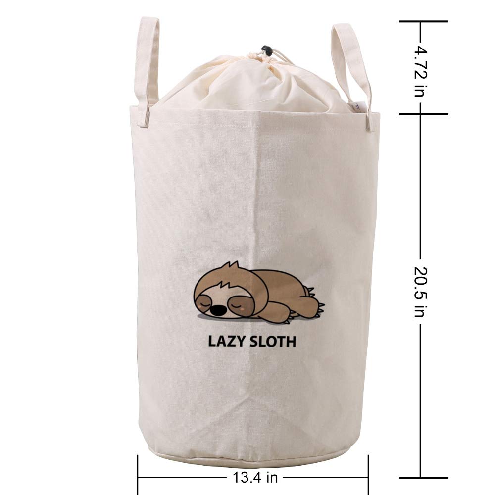 LifeCustomize Large Laundry Hamper Basket Cute Lazy Sloth Clothing Storage Bins Boxes Toy Organizer Foldable Waterproof Nursery Hamper with Handles