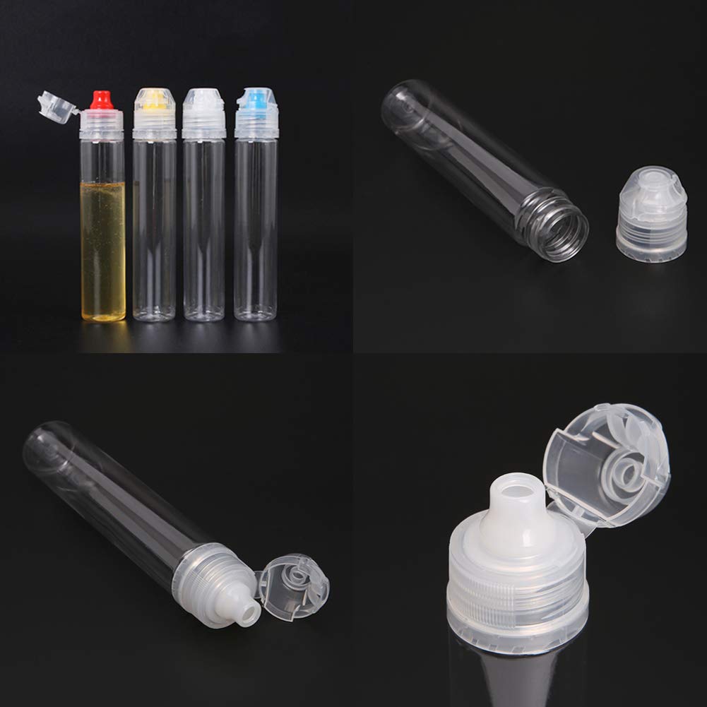 AKOAK 4 Pcs Reusable Plastic Squeeze Bottle Dispenser, Salad Dressing, Ketchup, Honey Storage Bottle, Perfect for Kitchen Accessories
