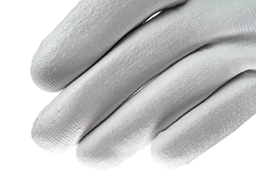 Ansell HyFlex 11-600 Nylon Polyurethane Glove, Gray Polyurethane Coating, Knit Wrist Cuff, Large, Size 9 (Pack of 12 Pairs)